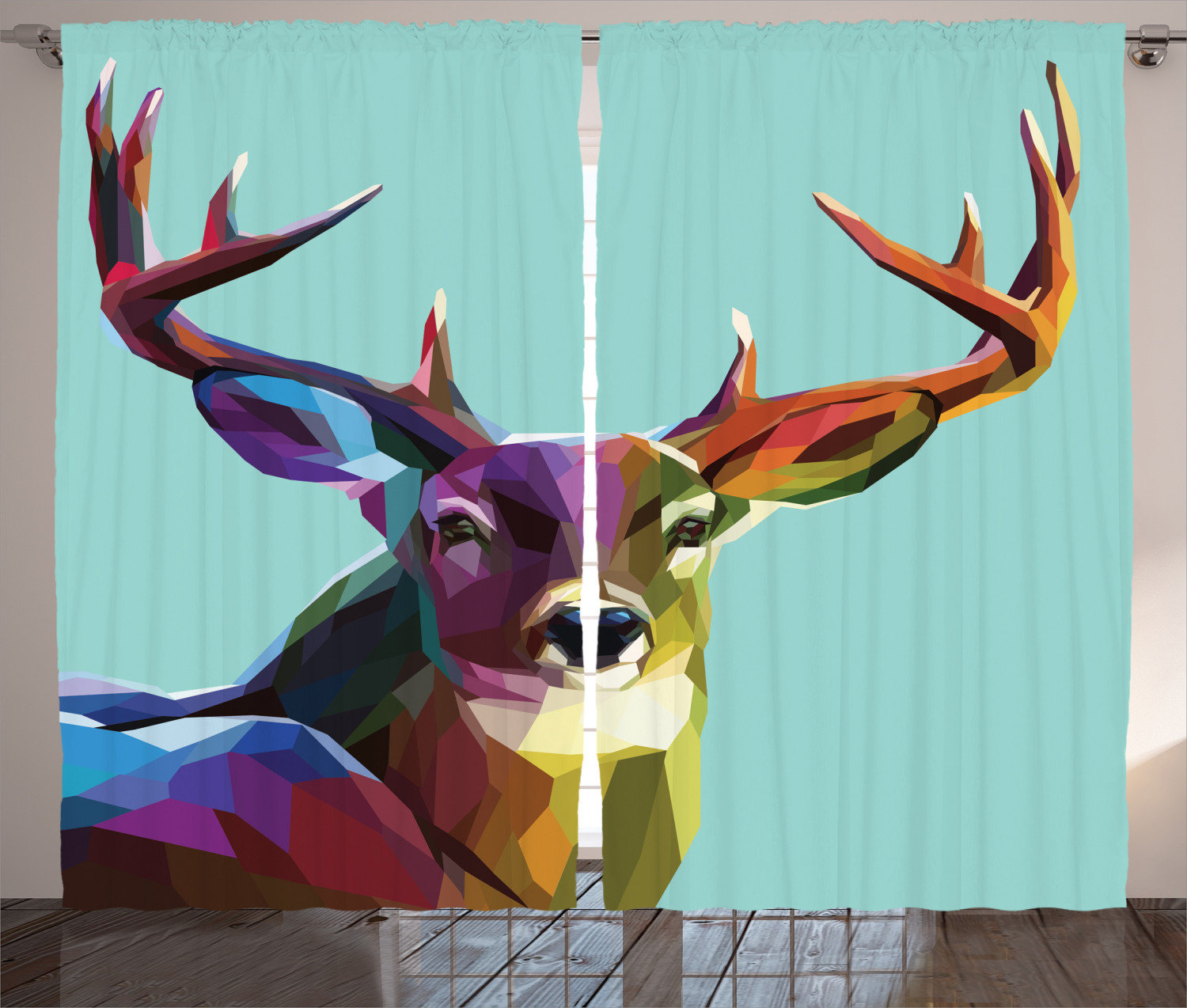 East Urban Home Deer Semi-Sheer Rod Pocket Curtain Panels | Wayfair