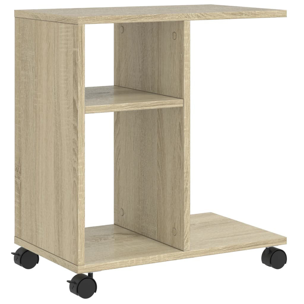 Latitude Run® Side Table With Wheels Sonoma Oak 19.7"X11.8"X21.7 ...