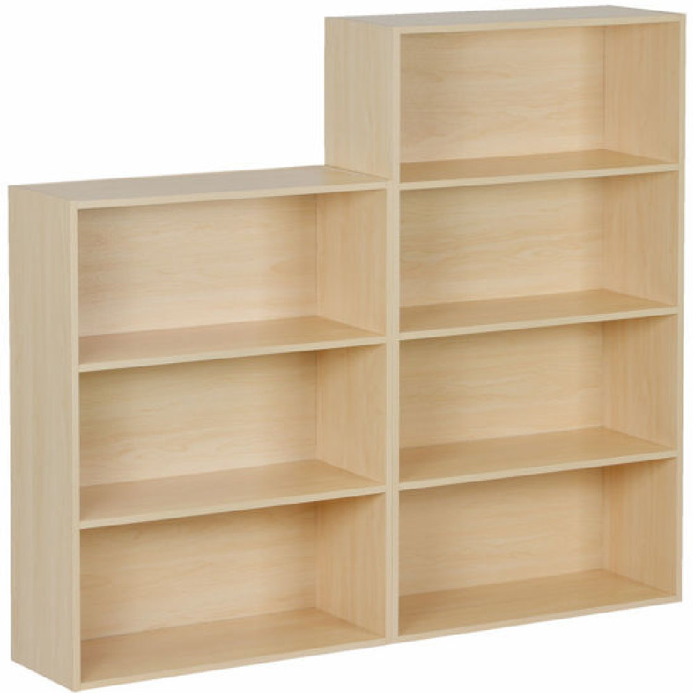 Latitude Run® 7 Shelf Bookcase Combo - Birch - Wayfair Canada