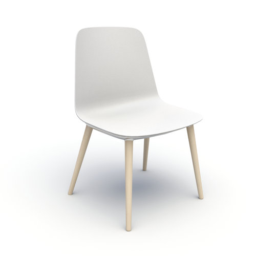 Compel 20" W Sofie Poly Shell Chair with Wood Legs | Wayfair