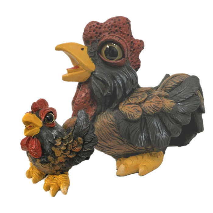 HomeStyles Country Critters Rooster "Lucky & Jr." Whimsical Garden ...
