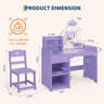 Wrought Studio™ Kids Vanity Desk with Mirror and Lights, Makeup Vanity ...