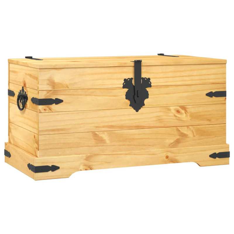 Millwood Pines vidaXL Storage Chest, Solid Pine Wood Storage Trunk with ...
