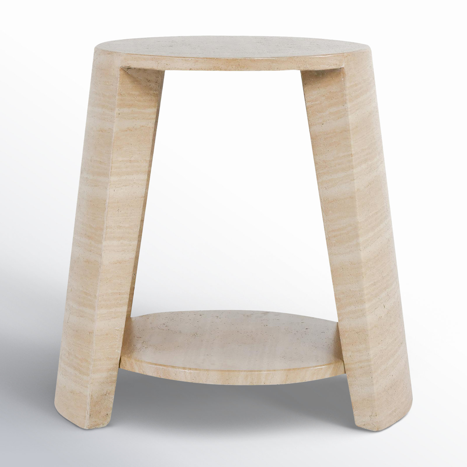 Classic Home Rosen Outdoor Round End Table In Beige | Birch Lane