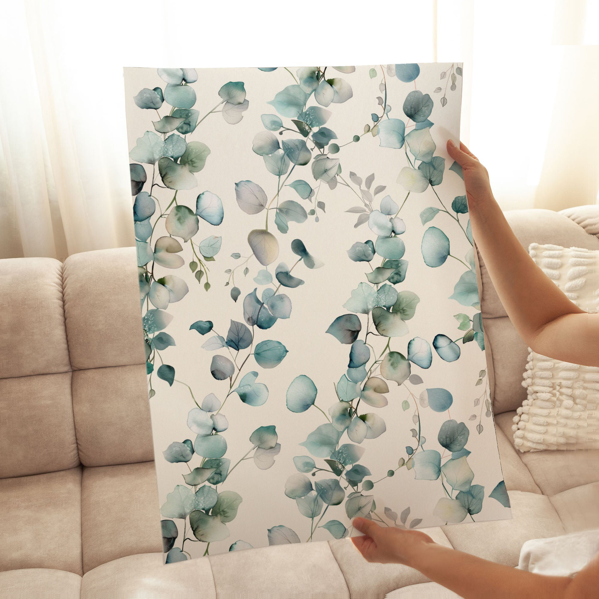 Winston Porter Botanical Eucalyptus Leaves Pattern I Cottage Unframed ...