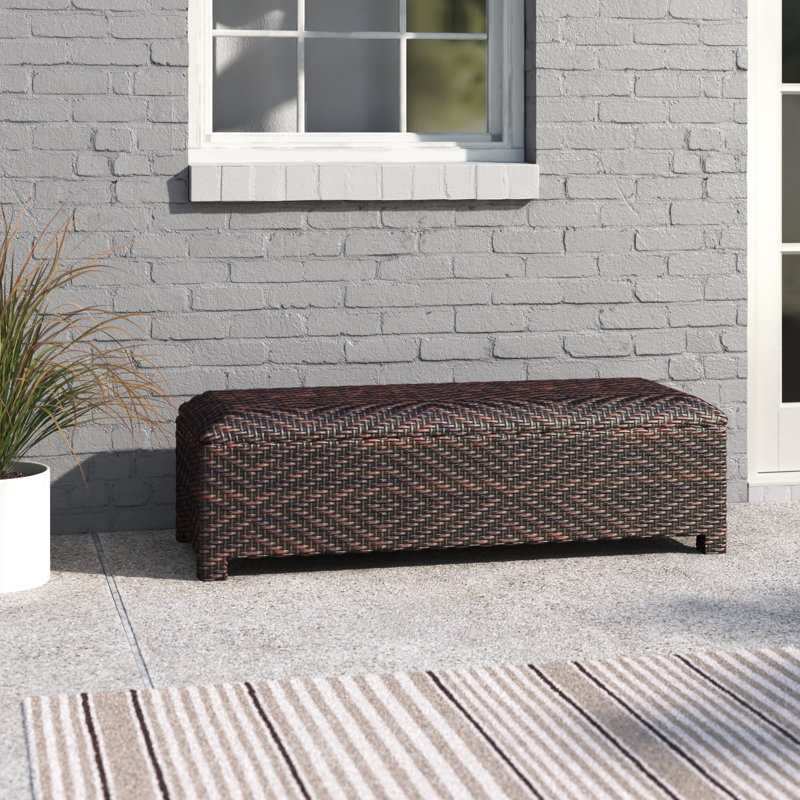 Beachcrest Home Offerman Wicker Outdoor Bench & Reviews | Wayfair