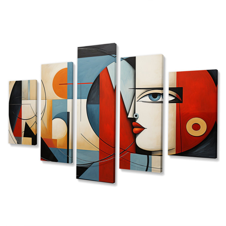 Wrought Studio Cubism Geometric Portrait VII - Cubism Wall Art Living ...