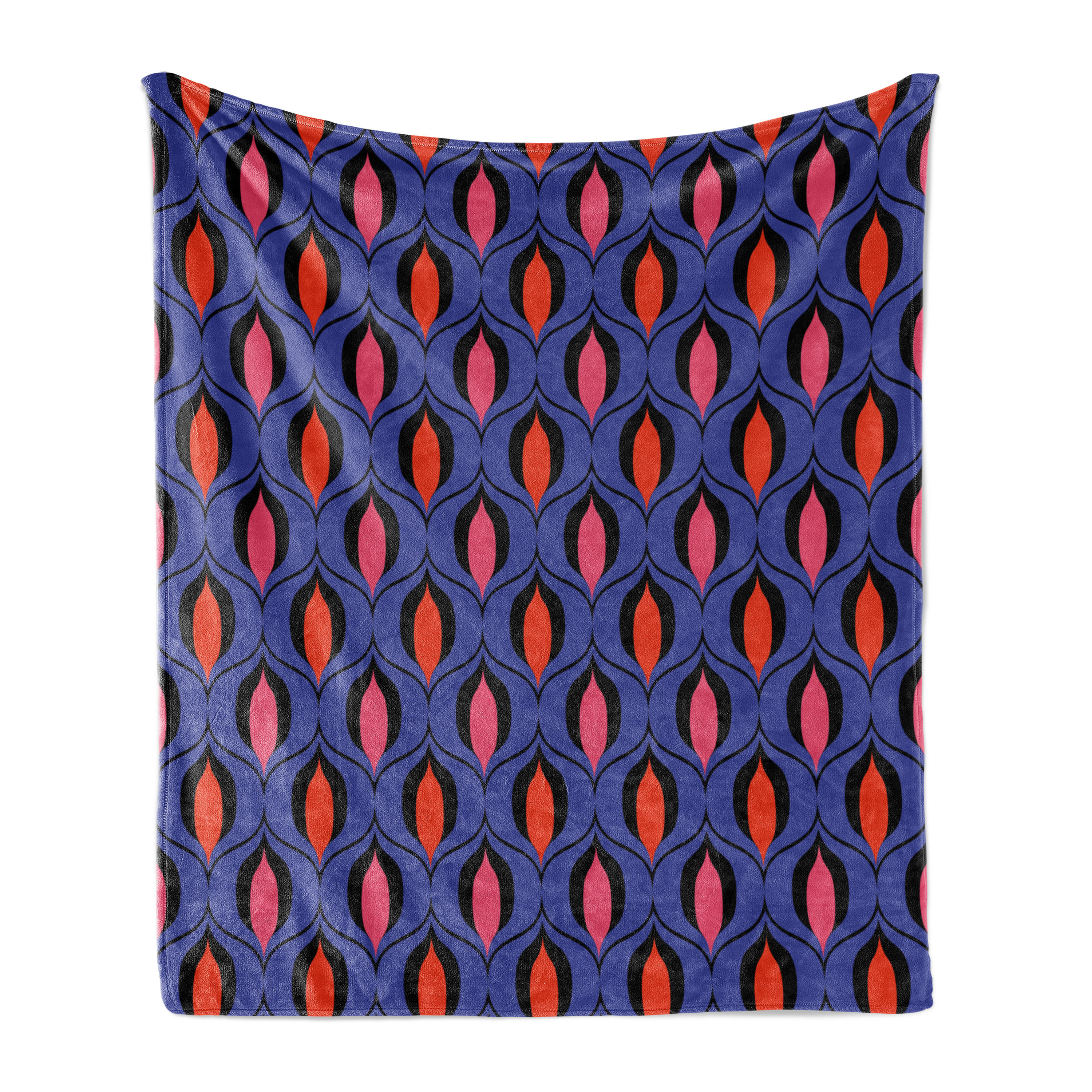 Ambesonne Retro Fleece Throw Blanket Art Deco Inspired Streaks Violet ...