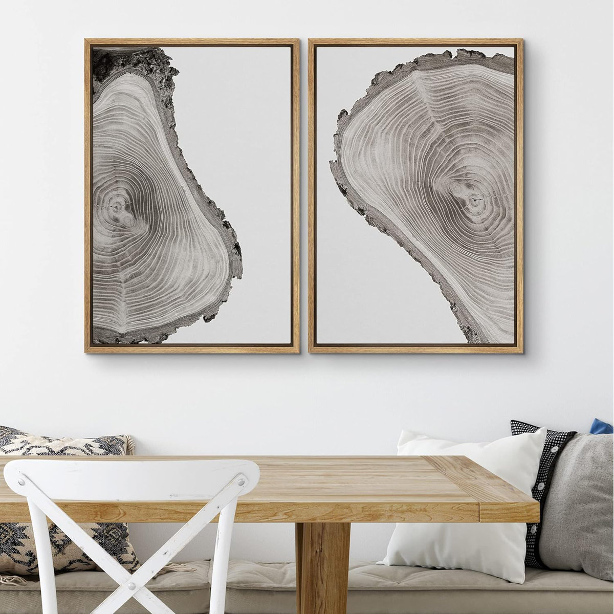 wall26 Black & White Forest Wood Tree Ring Collage Nature Wilderness ...