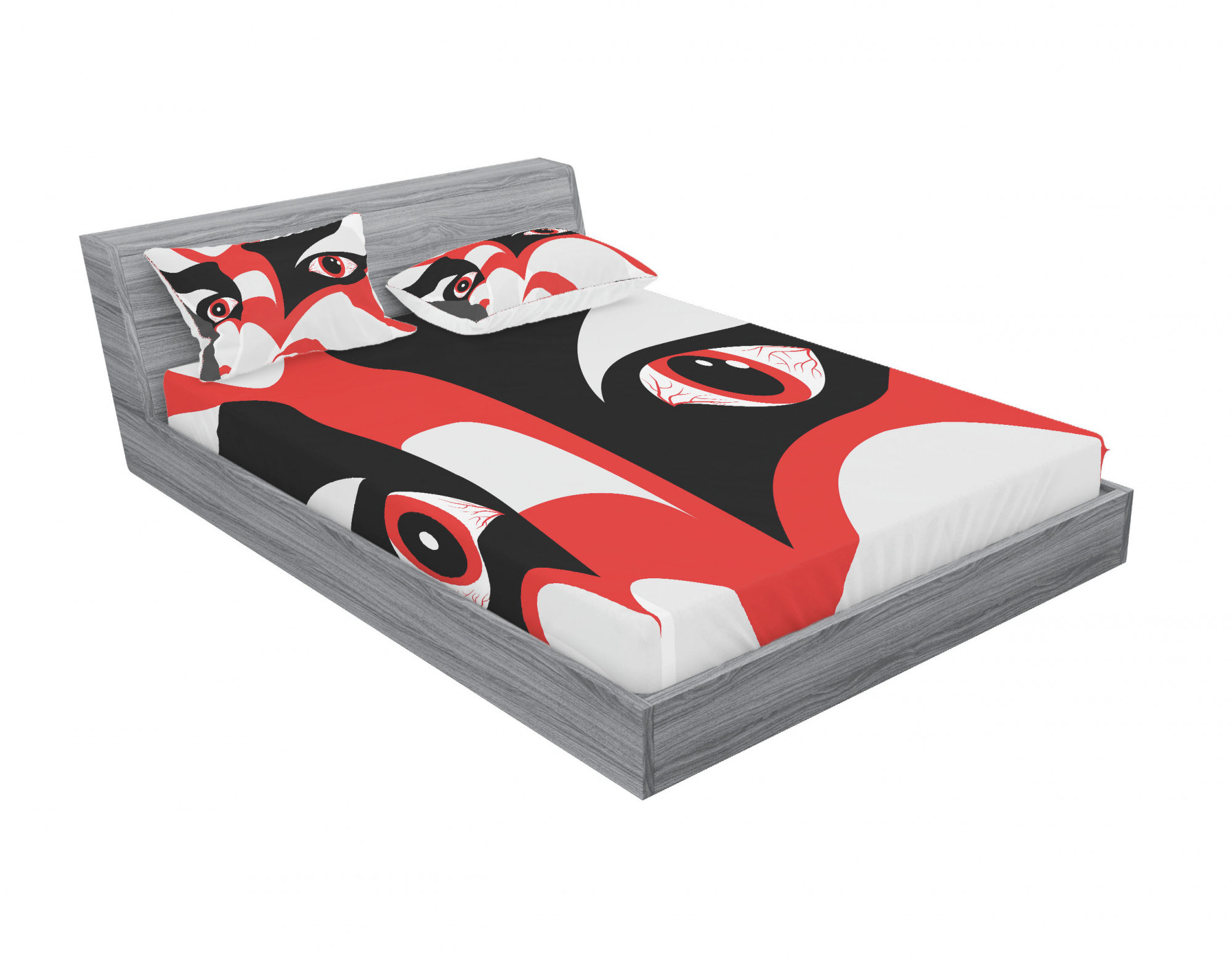 Ambesonne Japanese Drama Kabuki Face Dramatic Eyes Sheet Set | Wayfair