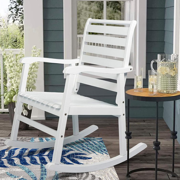 Lark Manor Bax Wood Outdoor Rocker Chair | Wayfair.co.uk