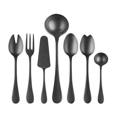 black serving utensils set