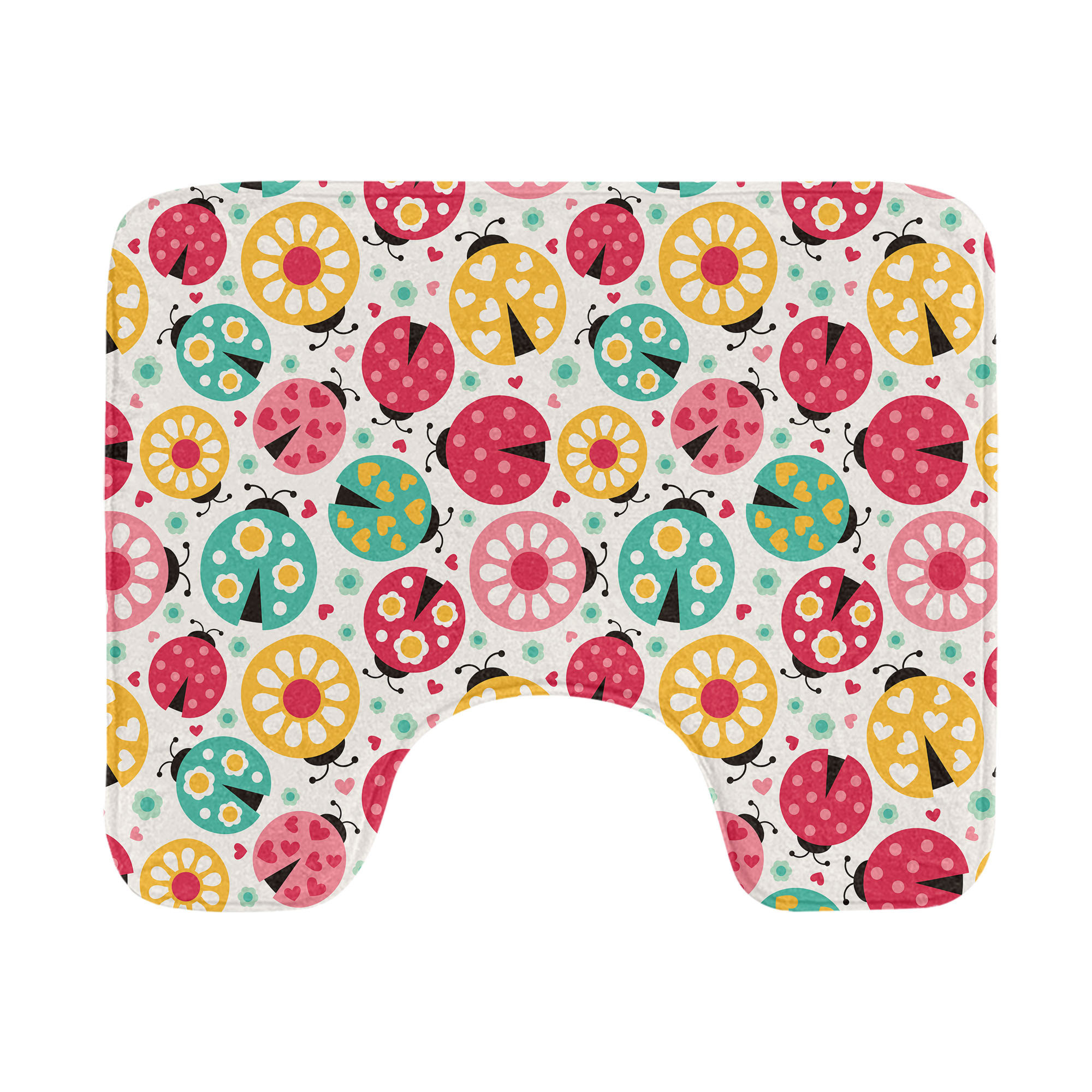 East Urban Home Ladybugs Toilet Mat U-Shape Bathroom Rug 20" Multicolor ...