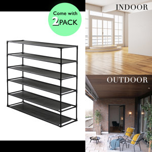 Rebrilliant 6 Tier Adjustable Fabric Shoe Rack Storage Organizer ...