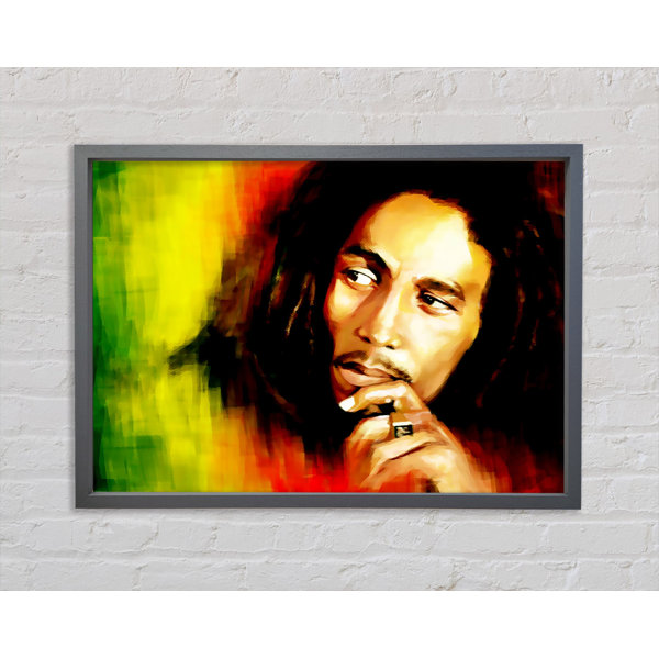 Bright Star Bob Marley Red Yellow Green - Single Picture Frame Print on ...