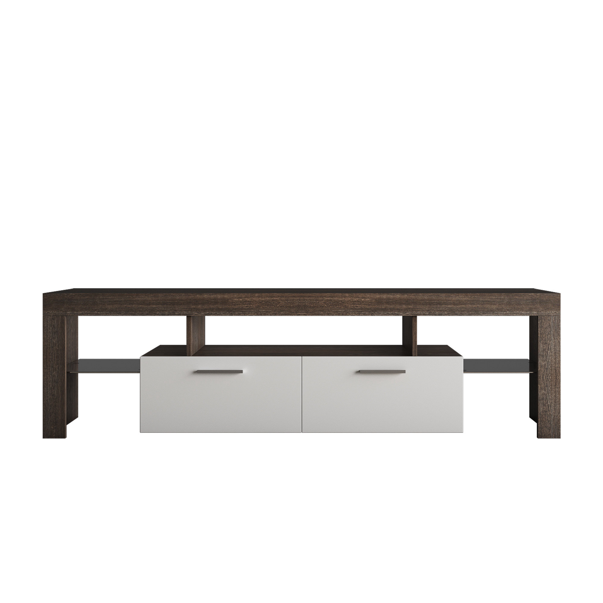 Ivy Bronx Antwann Modern LED TV Stand for 70" TVs, Wood Entertainment ...