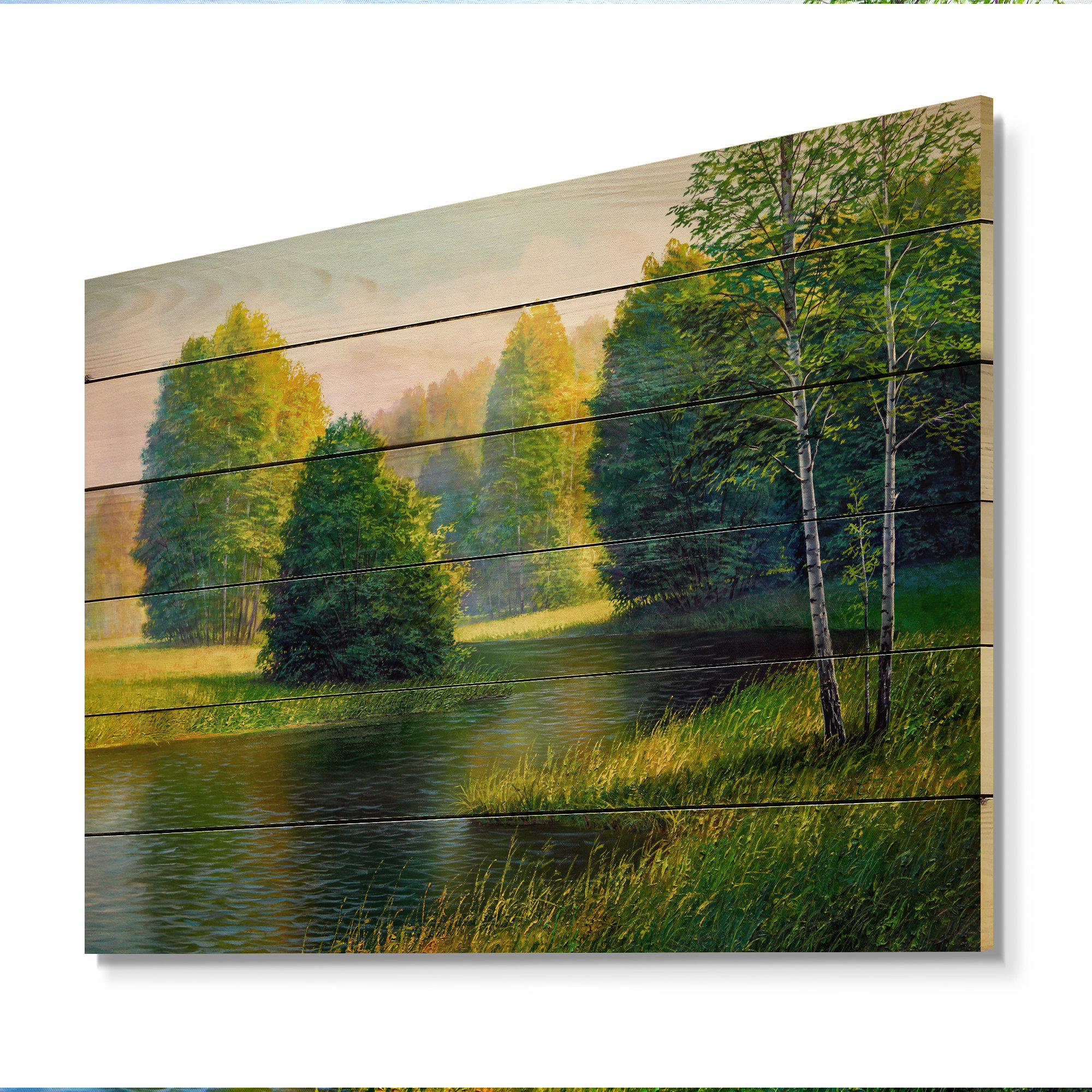 Millwood Pines River Though A Summer Forest IV - Traditional Wood Wall ...