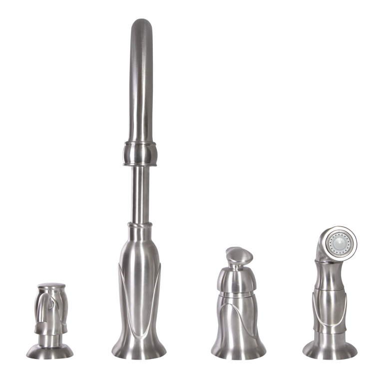 Alcott Hill® Helen Kitchen Faucet with Side Spray and Soap Dispenser ...
