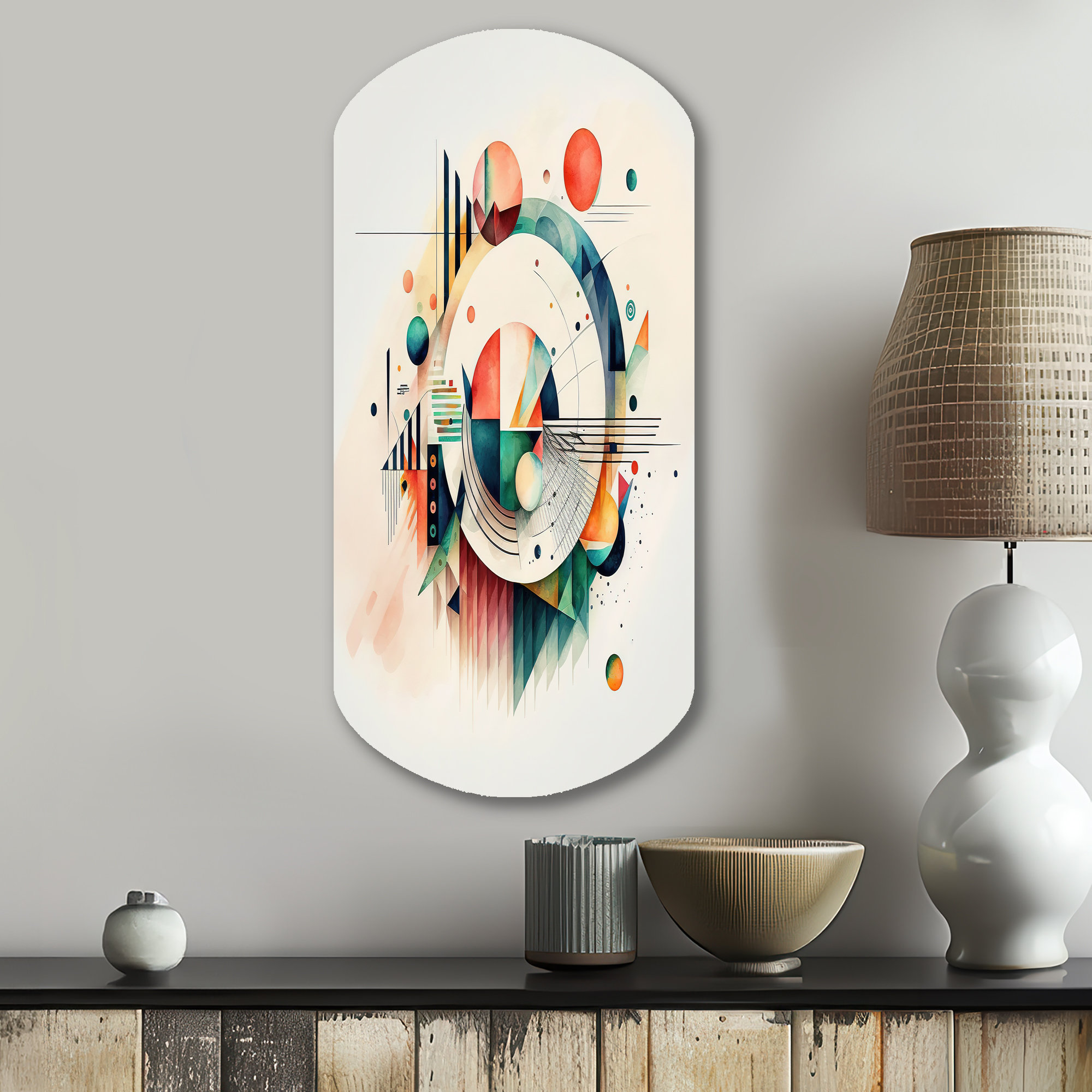 Design Art Multi-Color Geometric Art - Abstract Geometric Cylinder ...