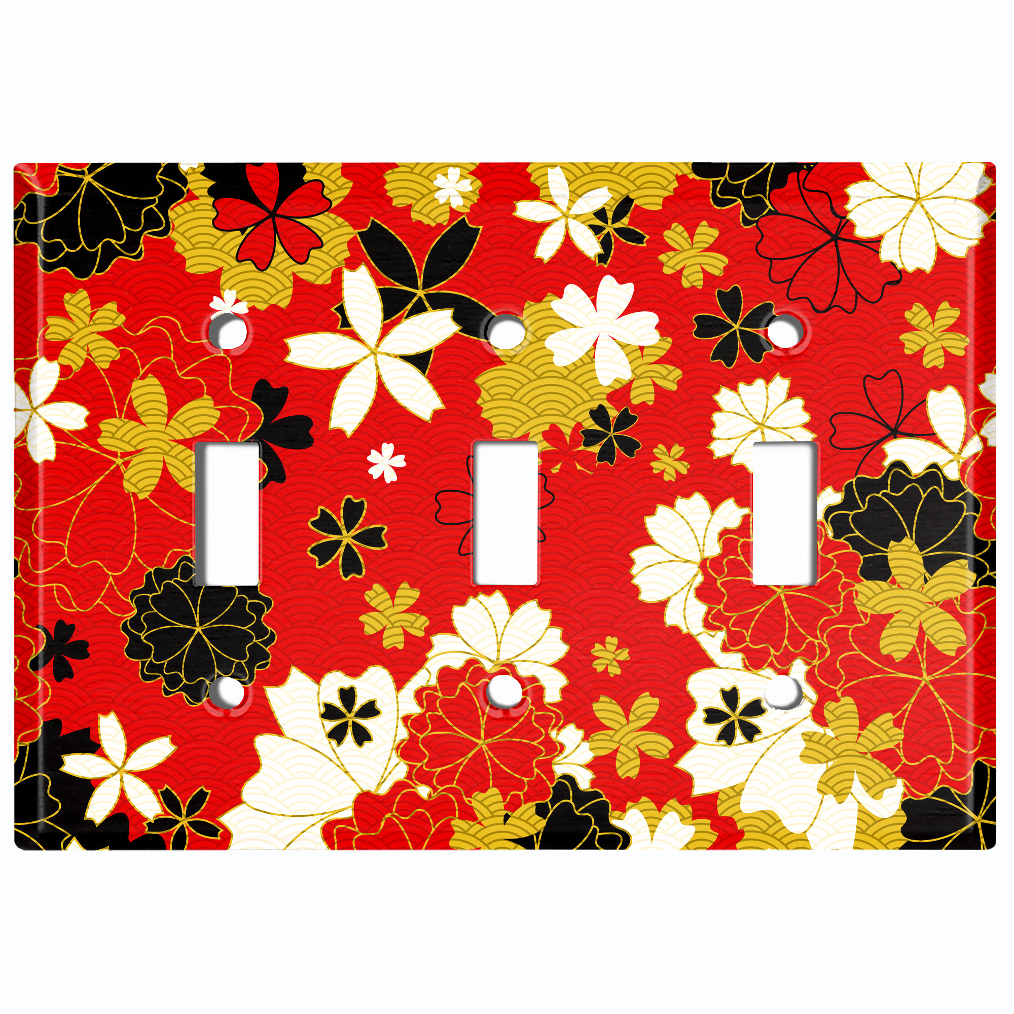 WorldAcc Metal Light Switch Plate Outlet Cover (Japanese Pattern ...