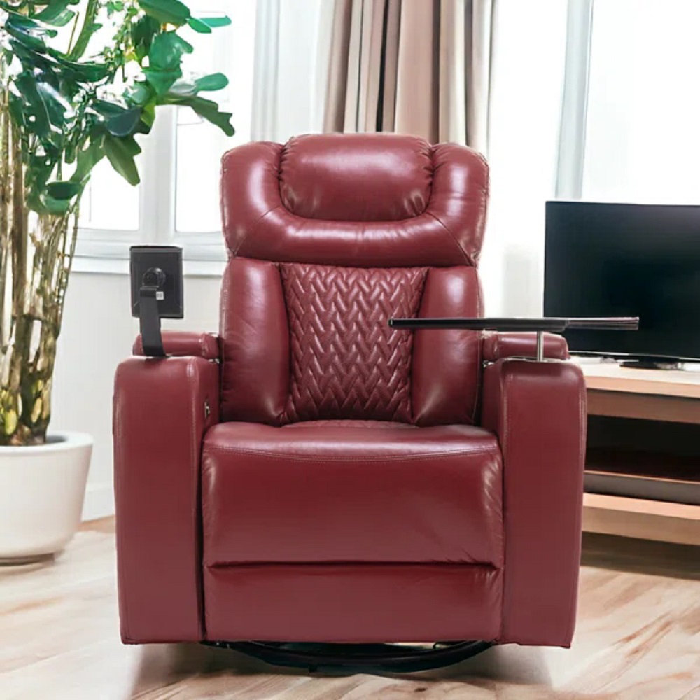 Latitude Run® Power Recliner Chair with USB Port, Tray Table, and Cup ...