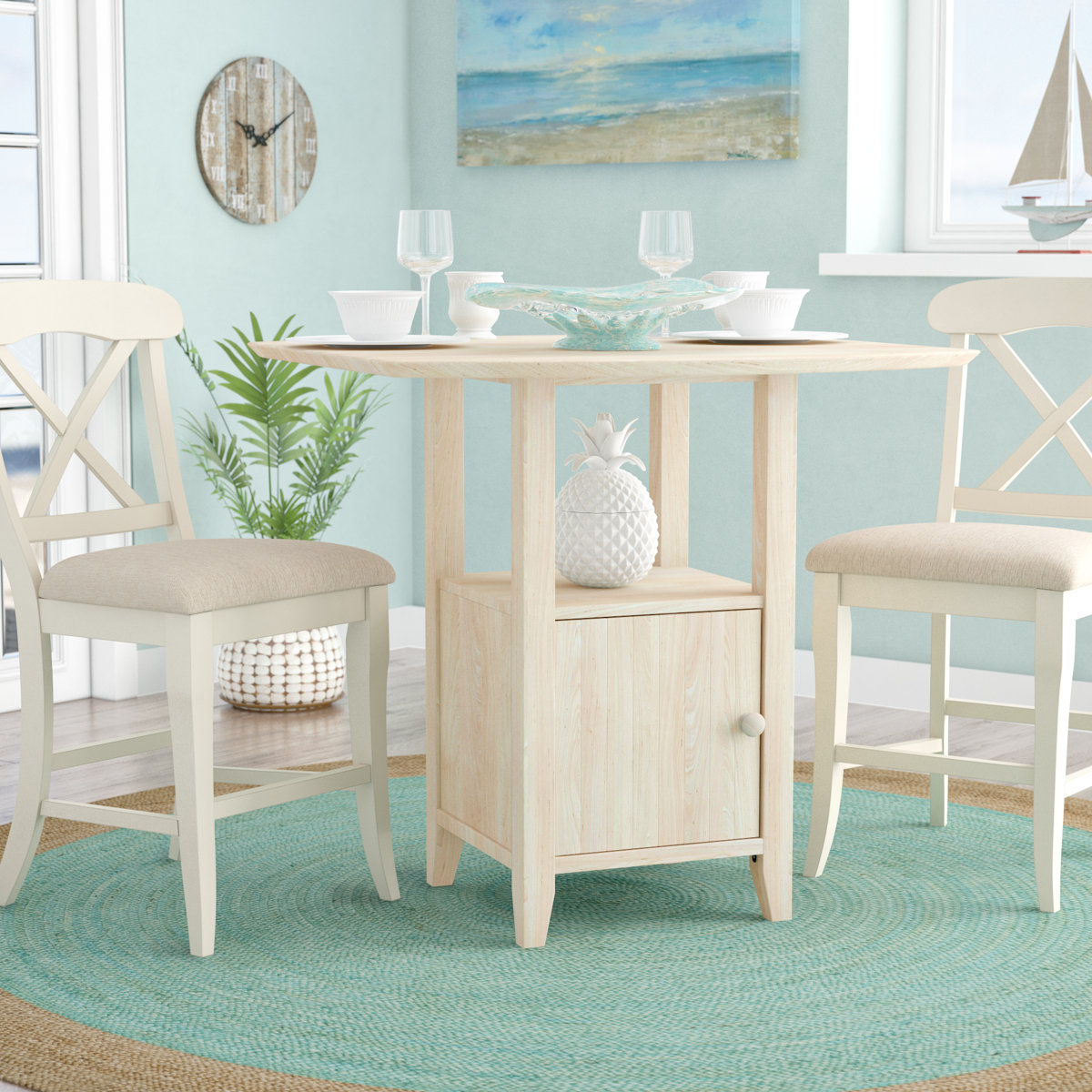 Rosecliff Heights Damarri Extendable Drop Leaf Solid Wood Dining Table ...