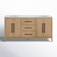 Highbury Furnishings Alsup 60'' Double Bathroom Vanity with Quartz Top ...