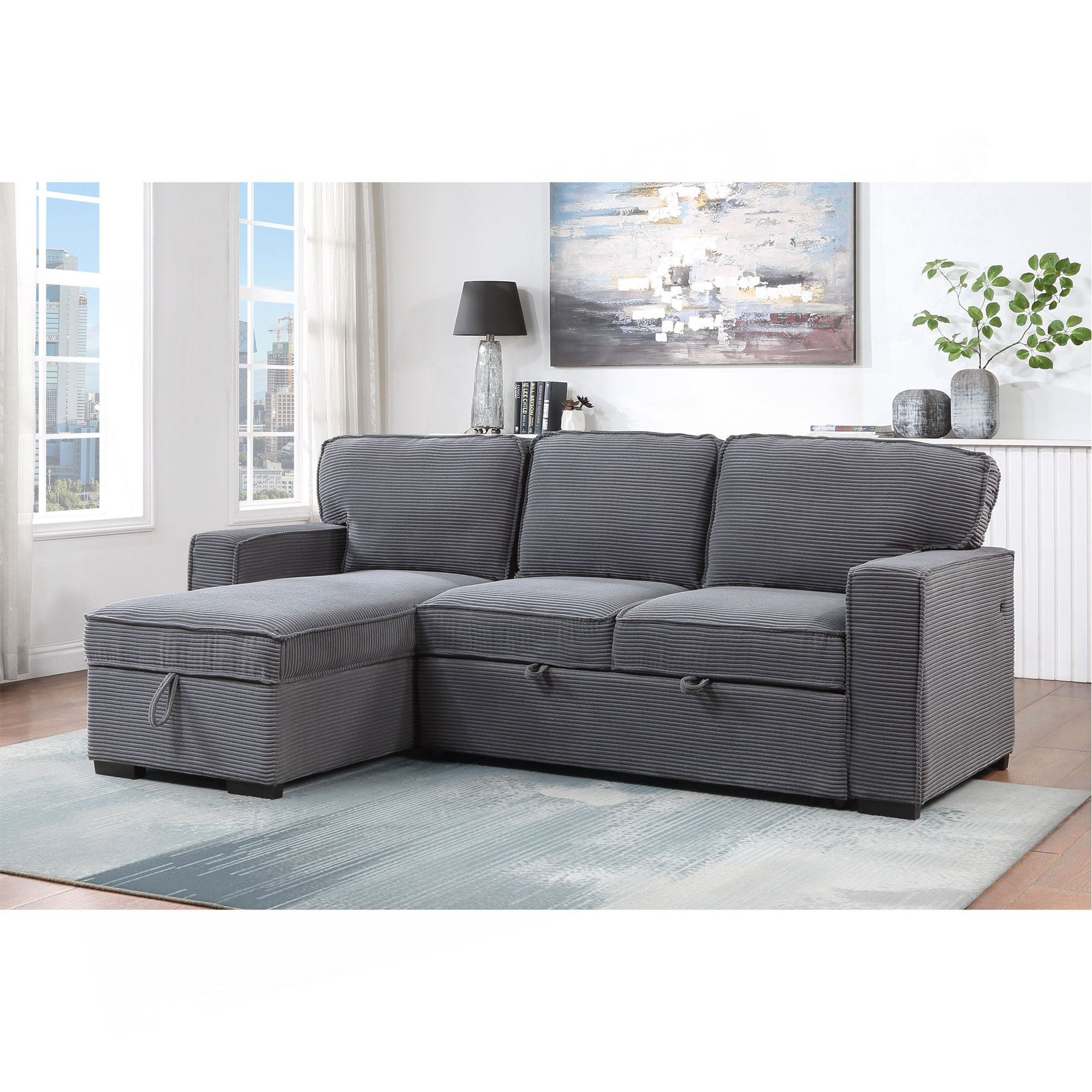 Latitude Run® LIGHT GREY PULL OUT SOFA BED | Wayfair