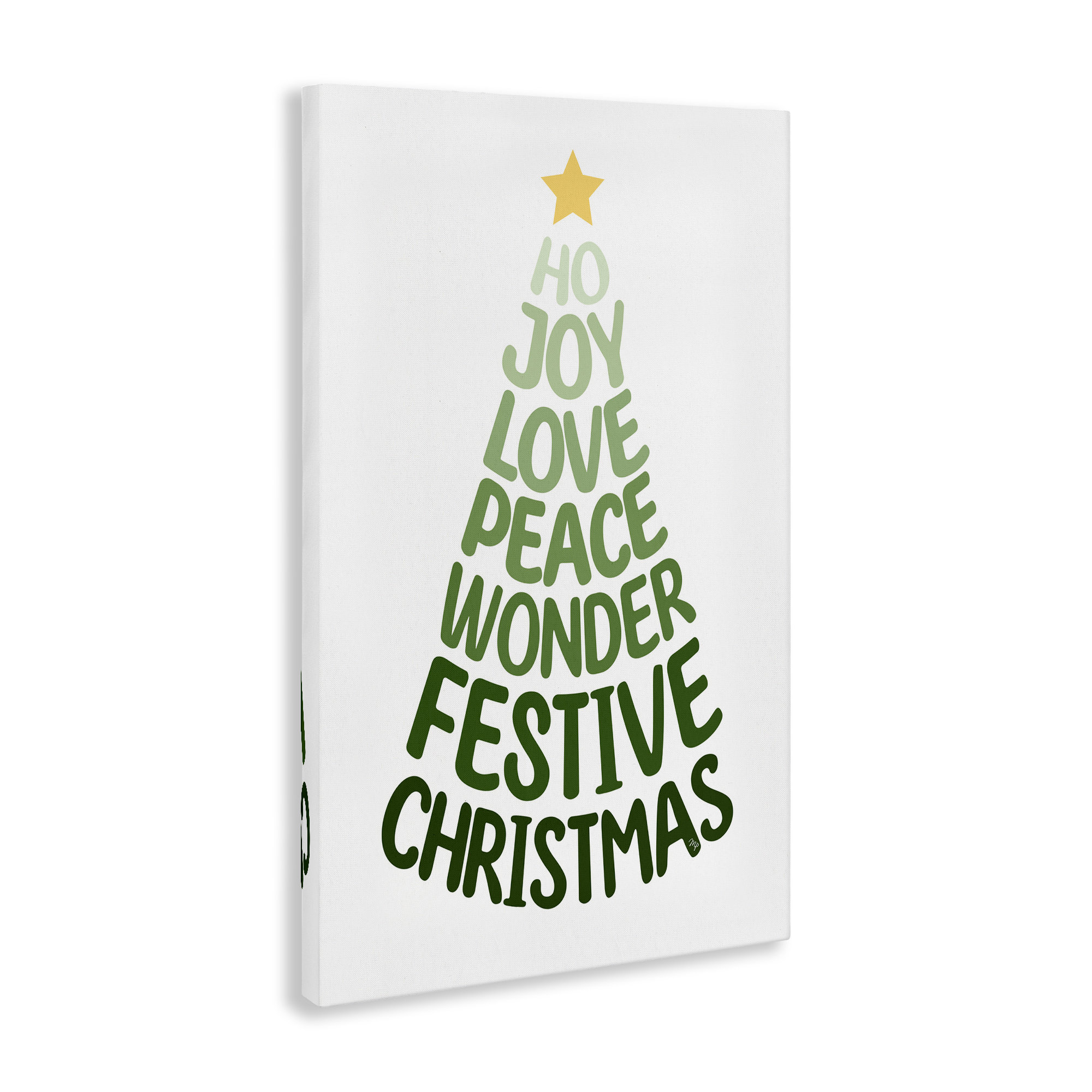 The Holiday Aisle® Festive Christmas Words Tree Canvas Wall Art, design ...