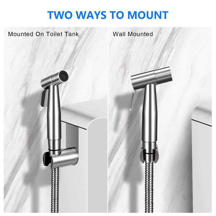 JOYHOPE Elongated Hand Held Bidet with Faucet | Wayfair