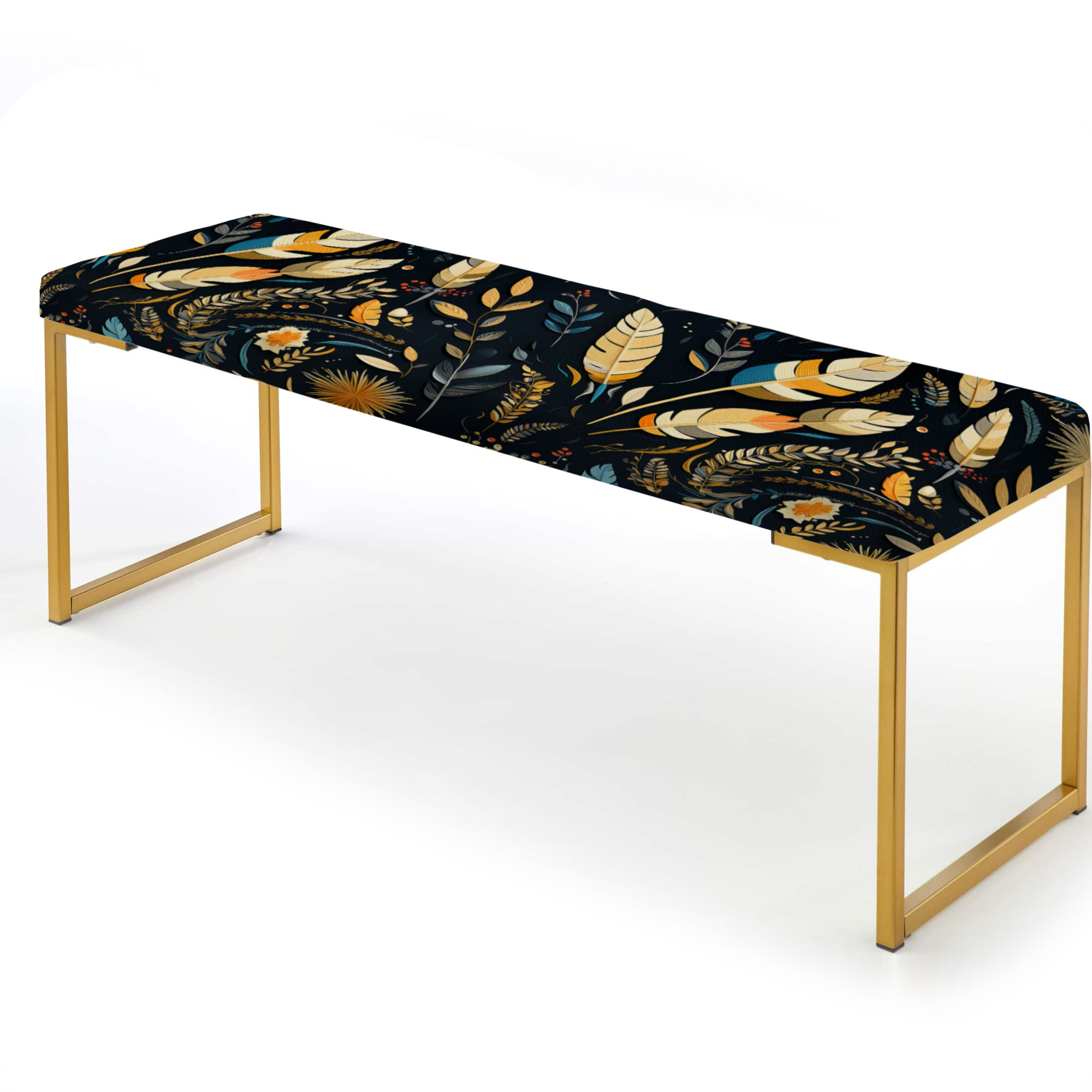 Design Art Bohemian Rhapsody Boho Pattern - Boho Upholstered Gold Bench ...