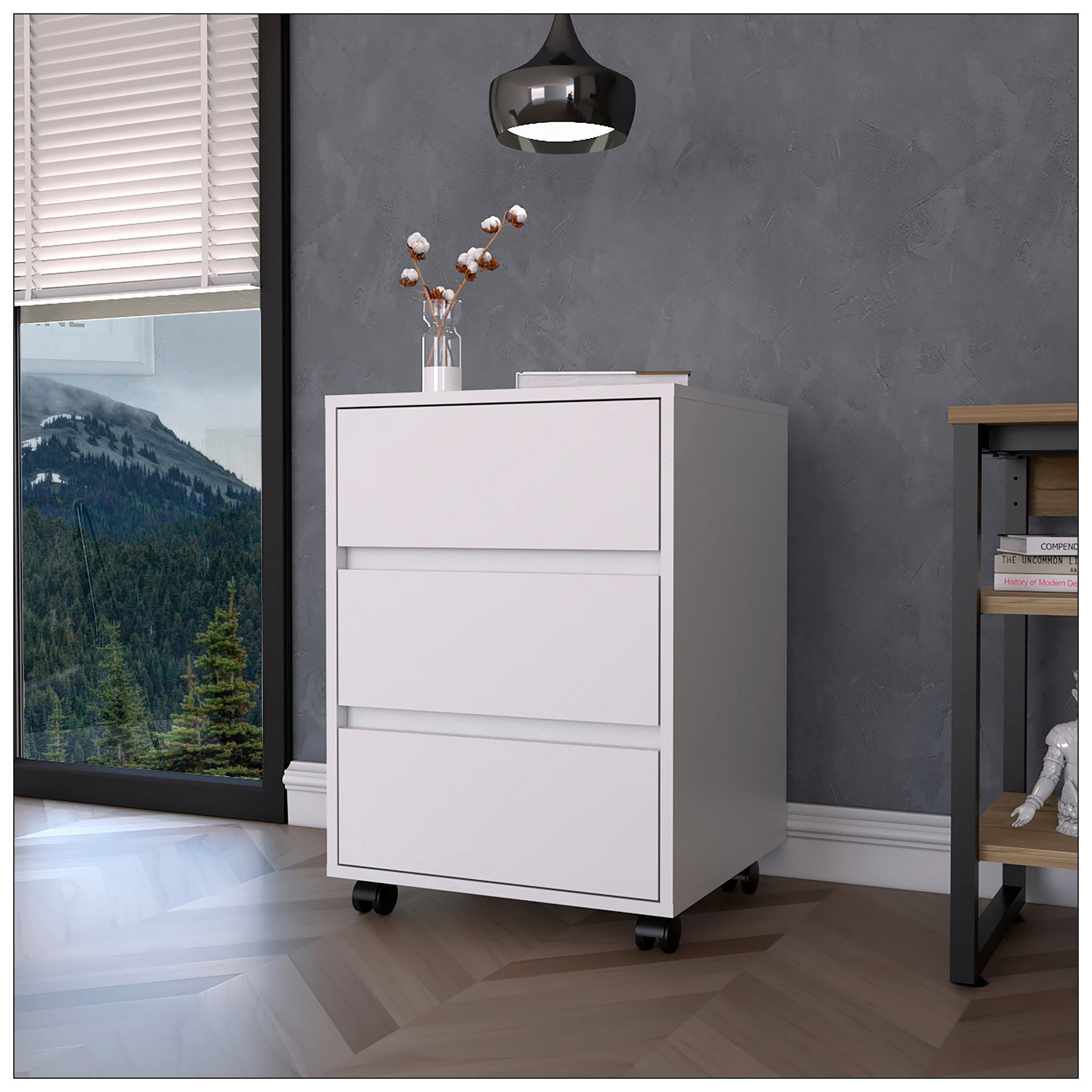 Wrought Studio Vienna Three Drawers Filing Cabinet, Roller Blade Glide ...
