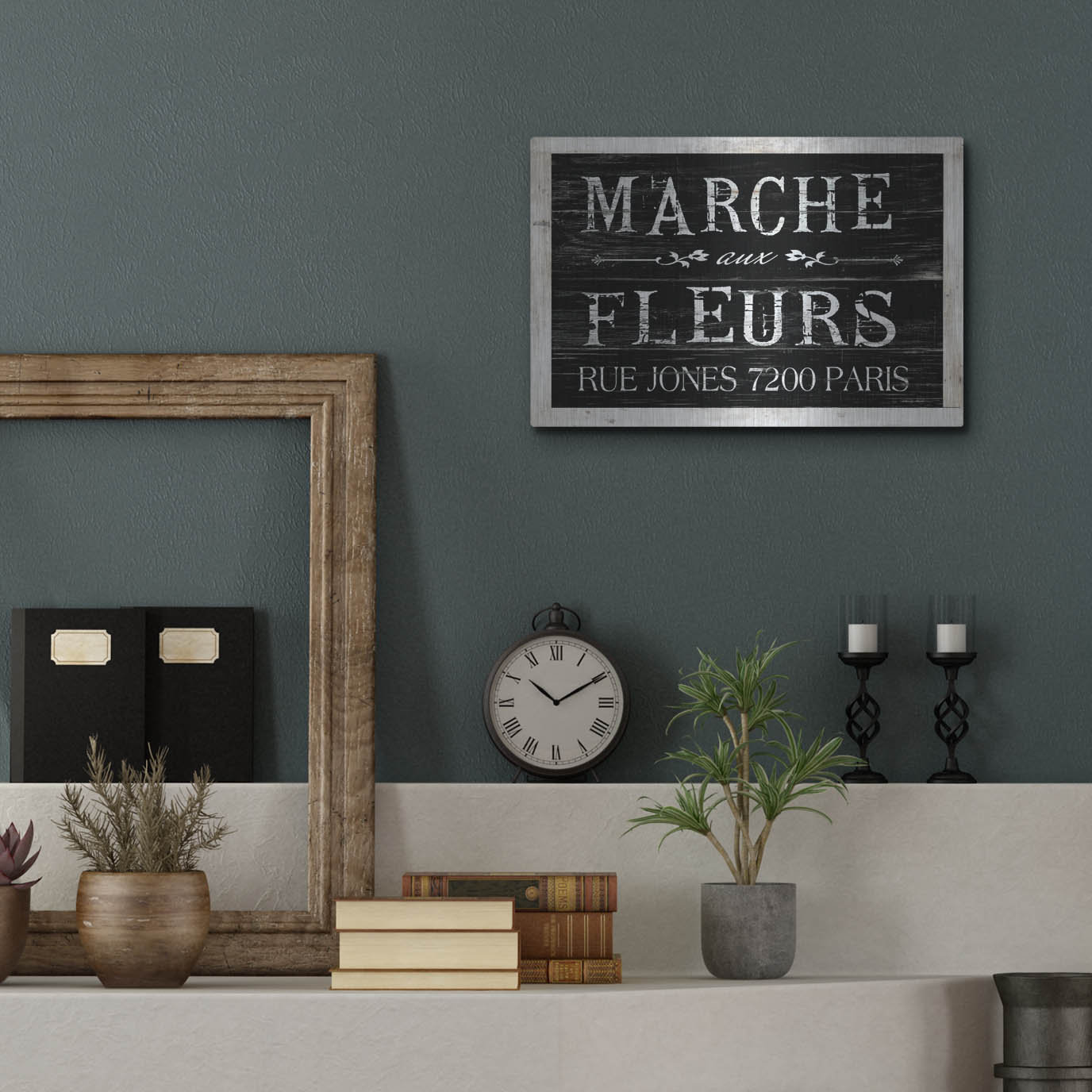 Luxe Metal Art 'Fleurs Sign II' by Cindy Jacobs, Metal Wall Art, 16" x ...