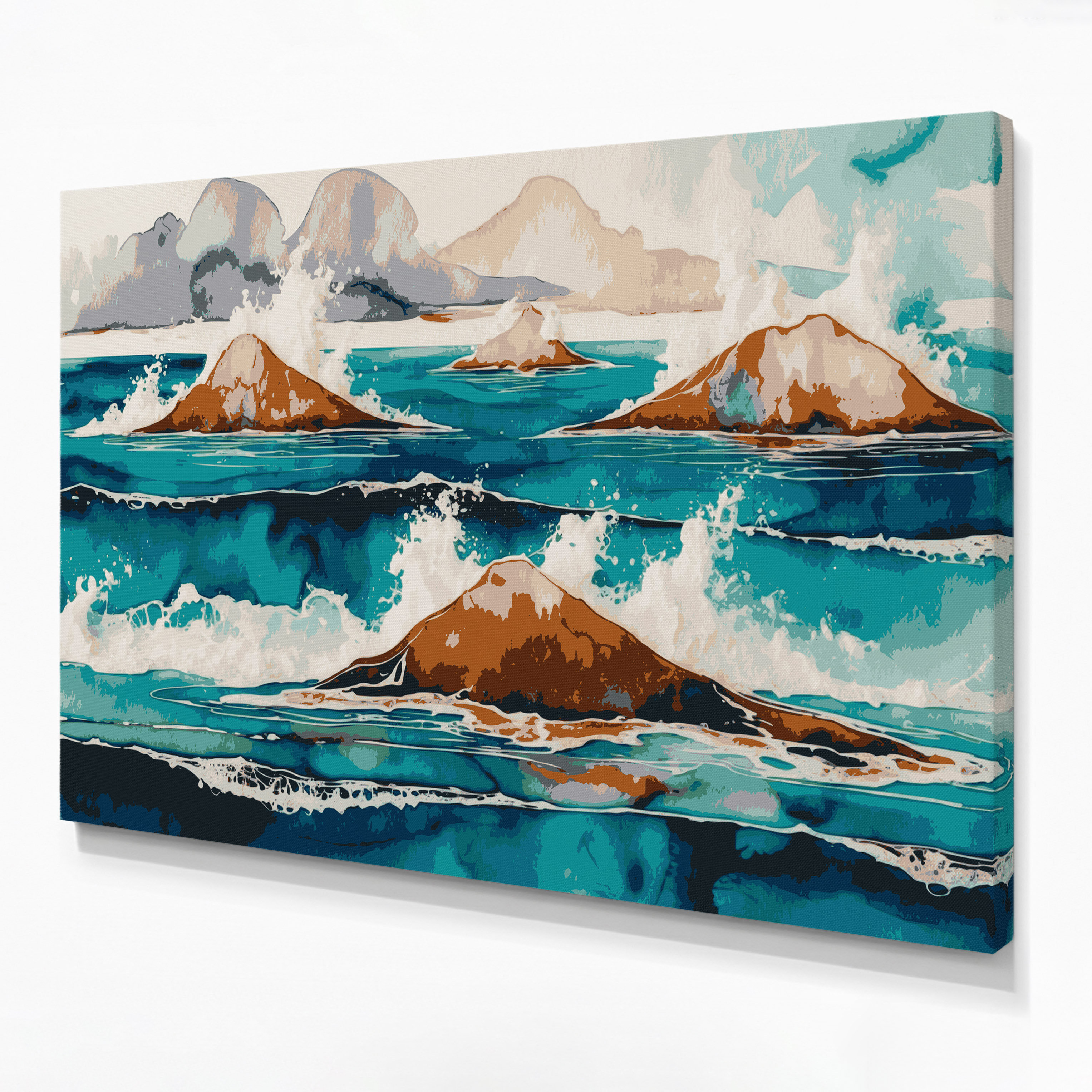 Latitude Run® Hawaiian Abstract Islands Gray Canvas Wall Art | Wayfair