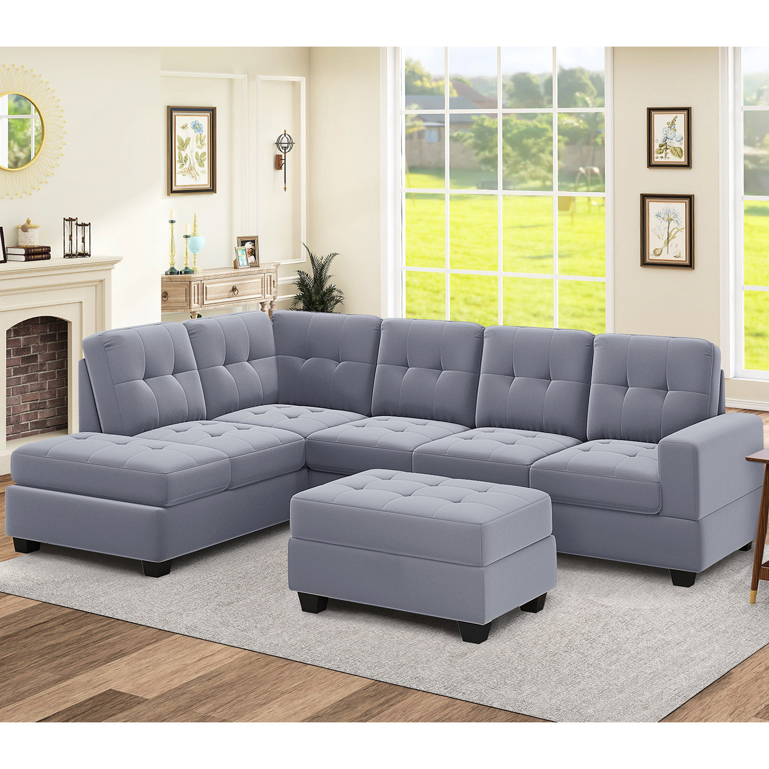 Latitude Run® Sejada 112" Wide Sofa & Chaise with Ottoman - Wayfair Canada