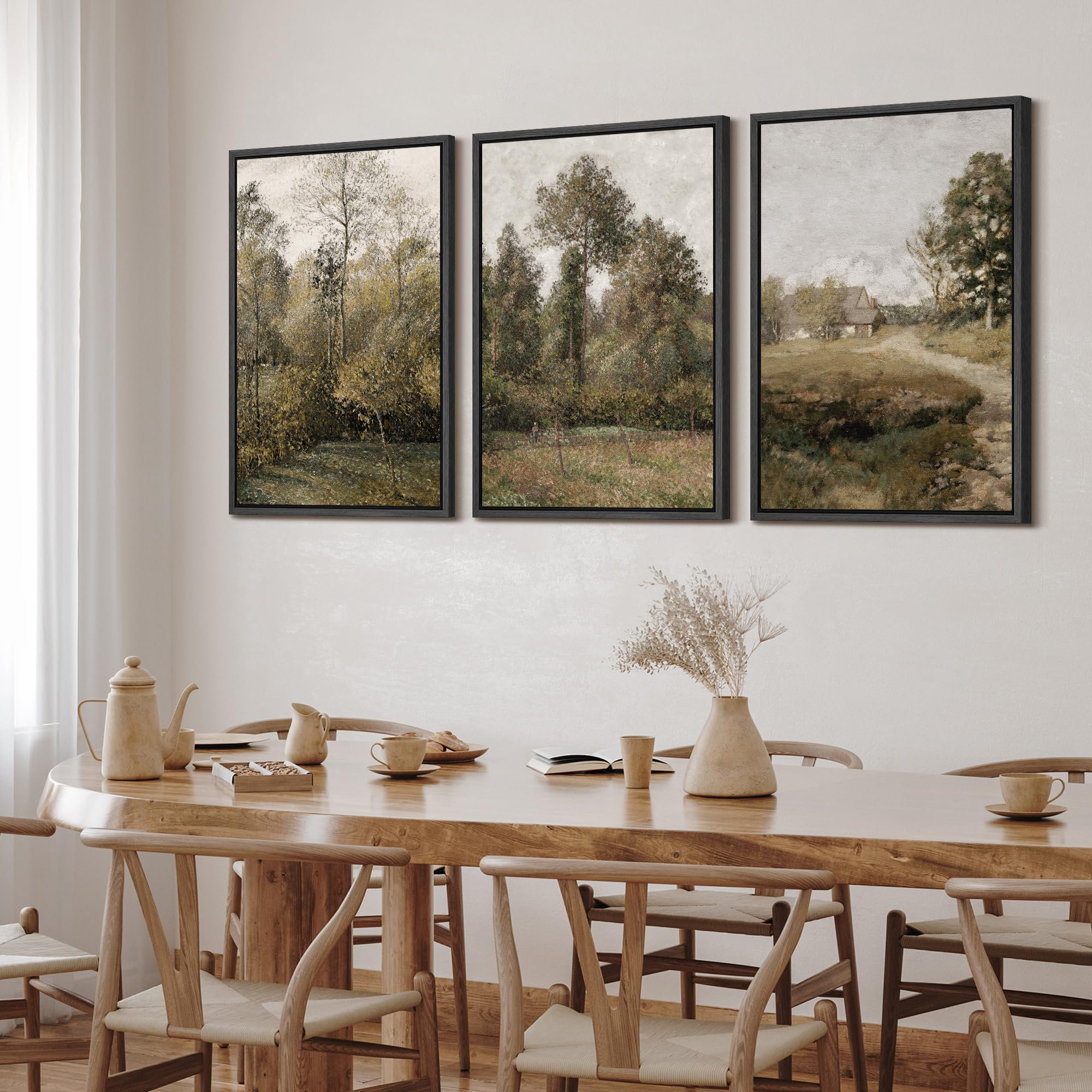 wall26 " Verdant Grove Sketch Of Forest Trees Illustration Modern Decor ...