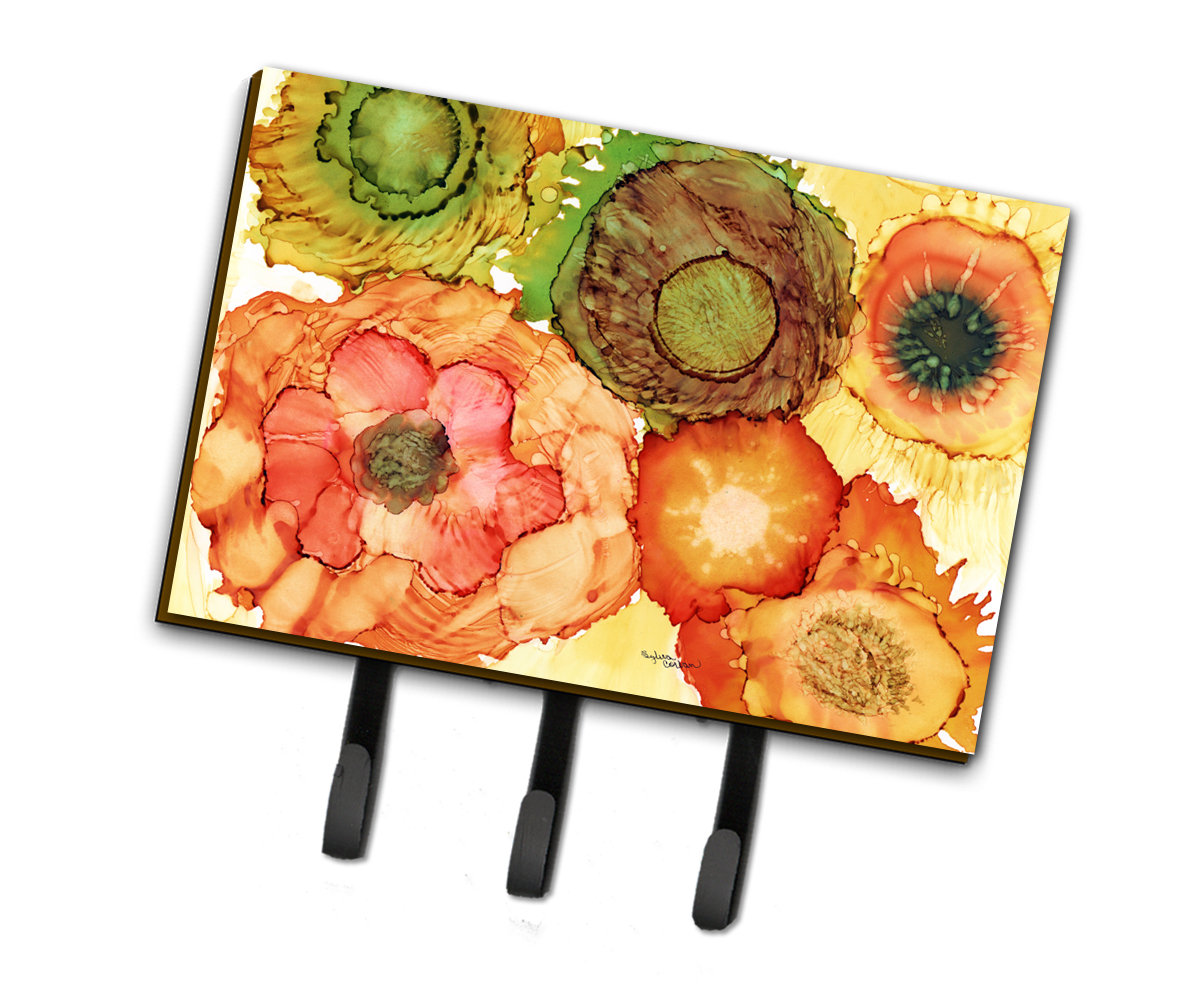 East Urban Home Abstract Flowers Blossoms Wall Key Organizer with Key ...