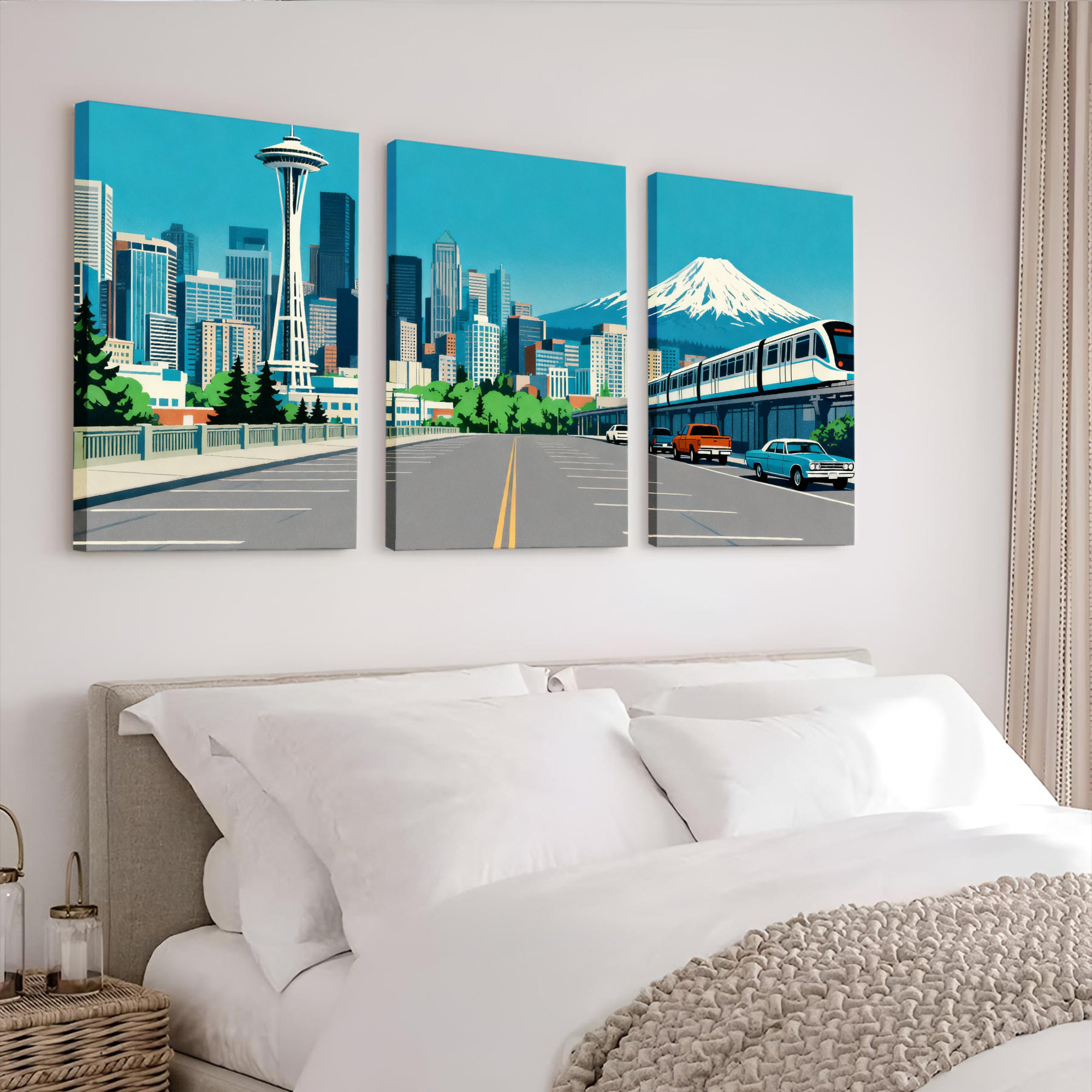 Winston Porter Seattle Cityscape with Space Needle and Mount Rainier ...