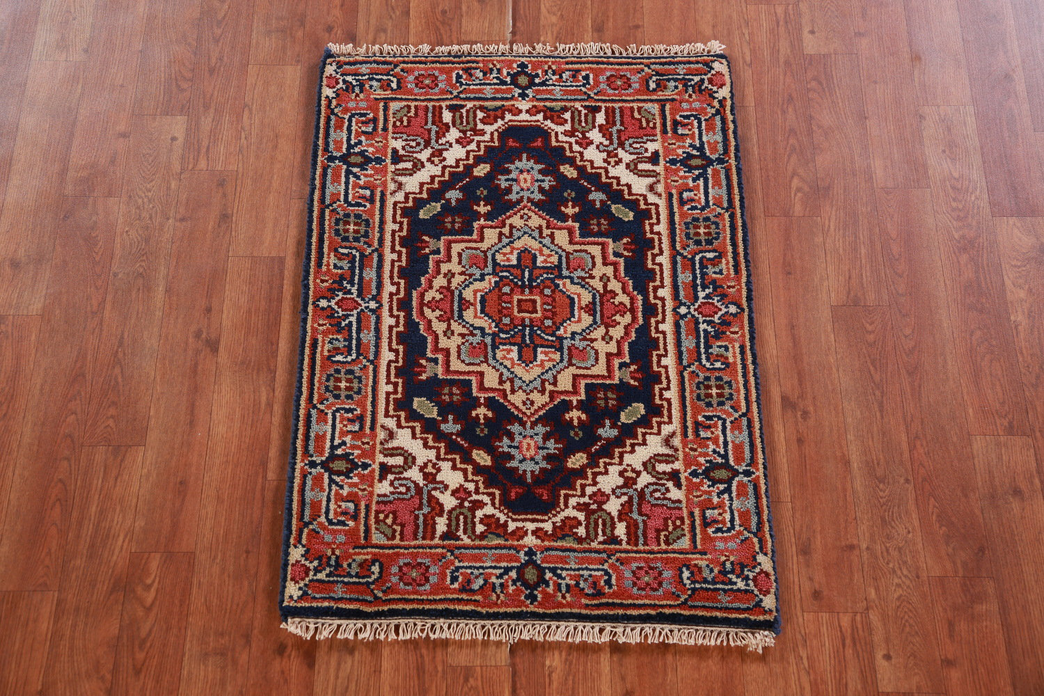Bloomsbury Market Navy Blue Medallion Traditional Indian Rug 2x3 | Wayfair