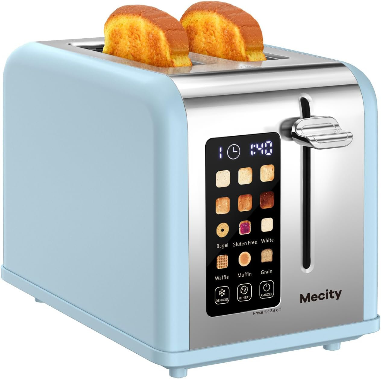 CORKURE 2 Slice Touch Screen Toaster, 1.5" Wide Slot, Stainless Steel ...