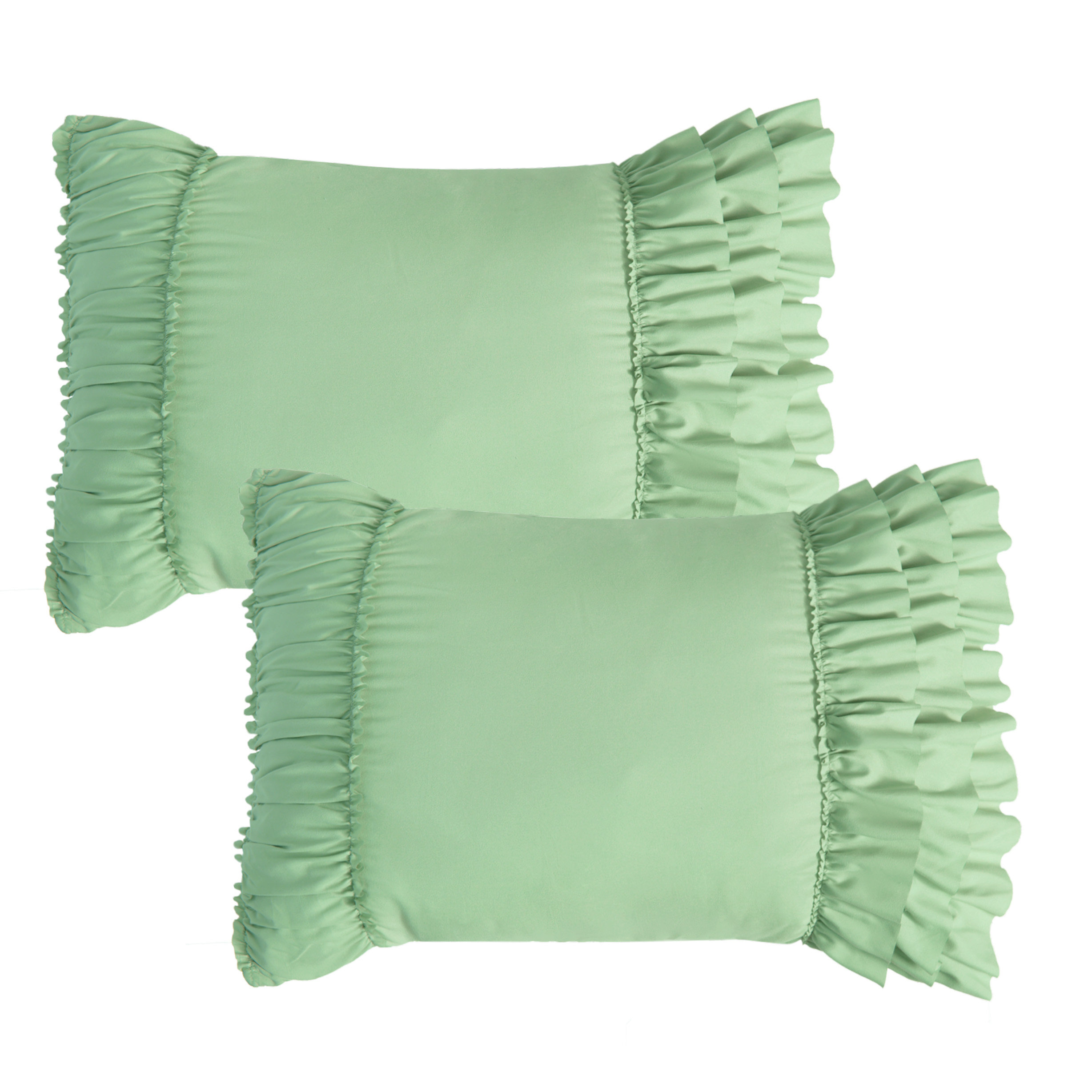 Homechoice International Group Set Of 2 Ruffle Pillow Shams ...