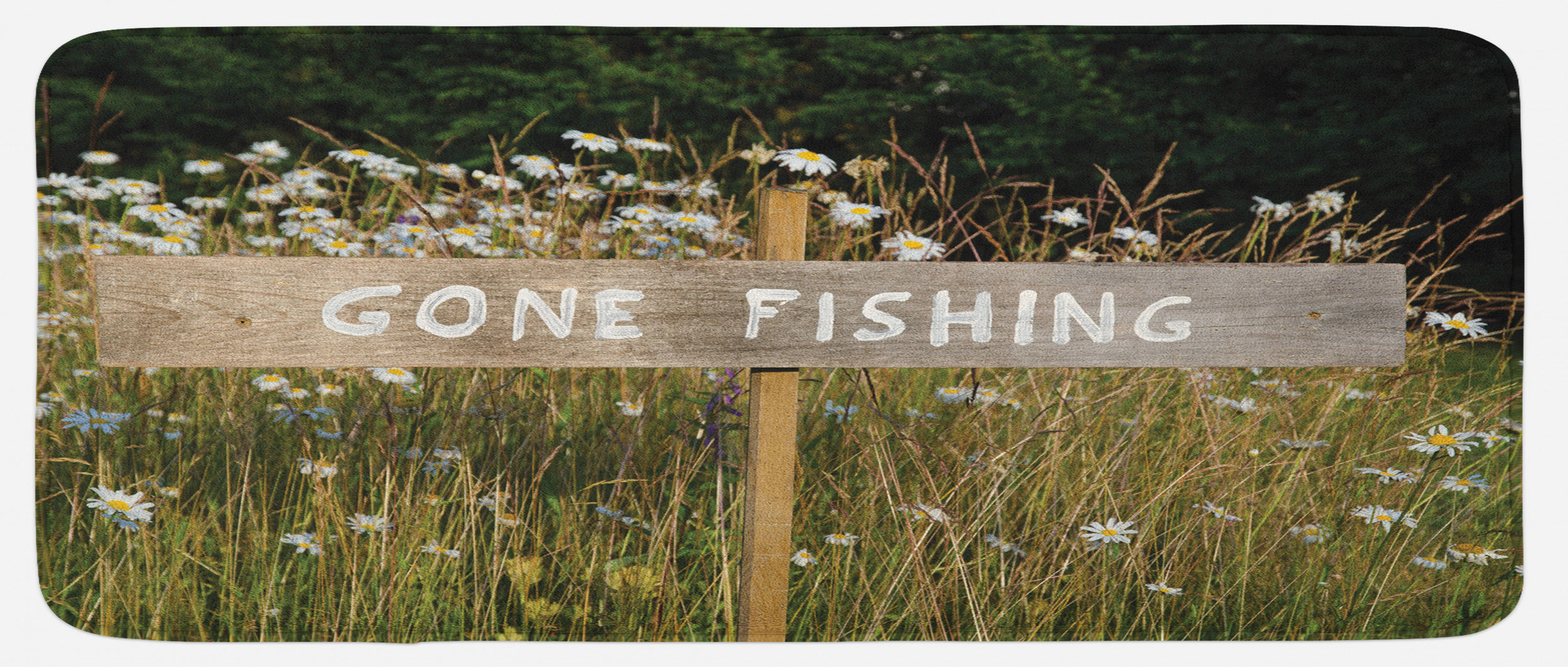 East Urban Home Gone Fishing Kitchen Mat | Wayfair