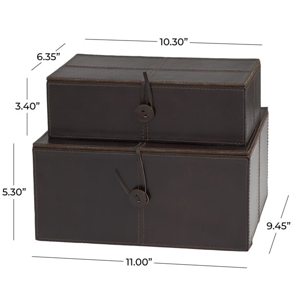 Birch Lane™ Brownsburg 2 Piece Handmade Faux Leather Decorative Box Set ...