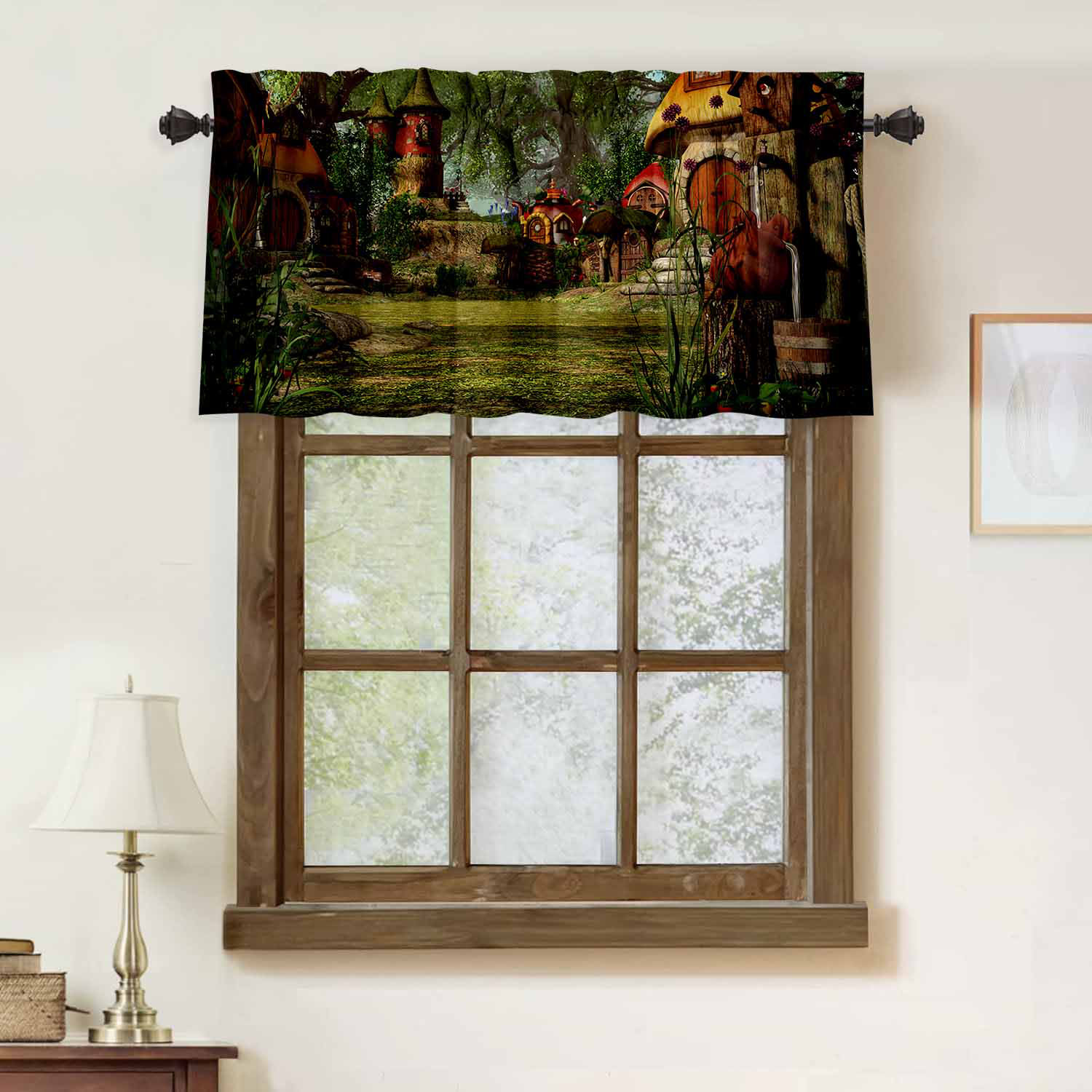 Ophelia & Co. Green 52"W Computer Graphics of Village with Cottages ...