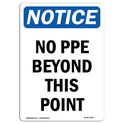 SignMission No PPE Beyond This Point Sign | Wayfair