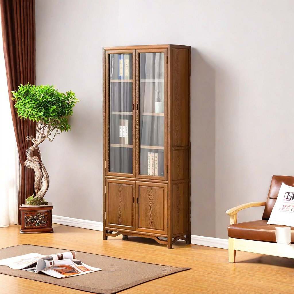 Parttlion Chinese style solid wood study bookcase | Wayfair