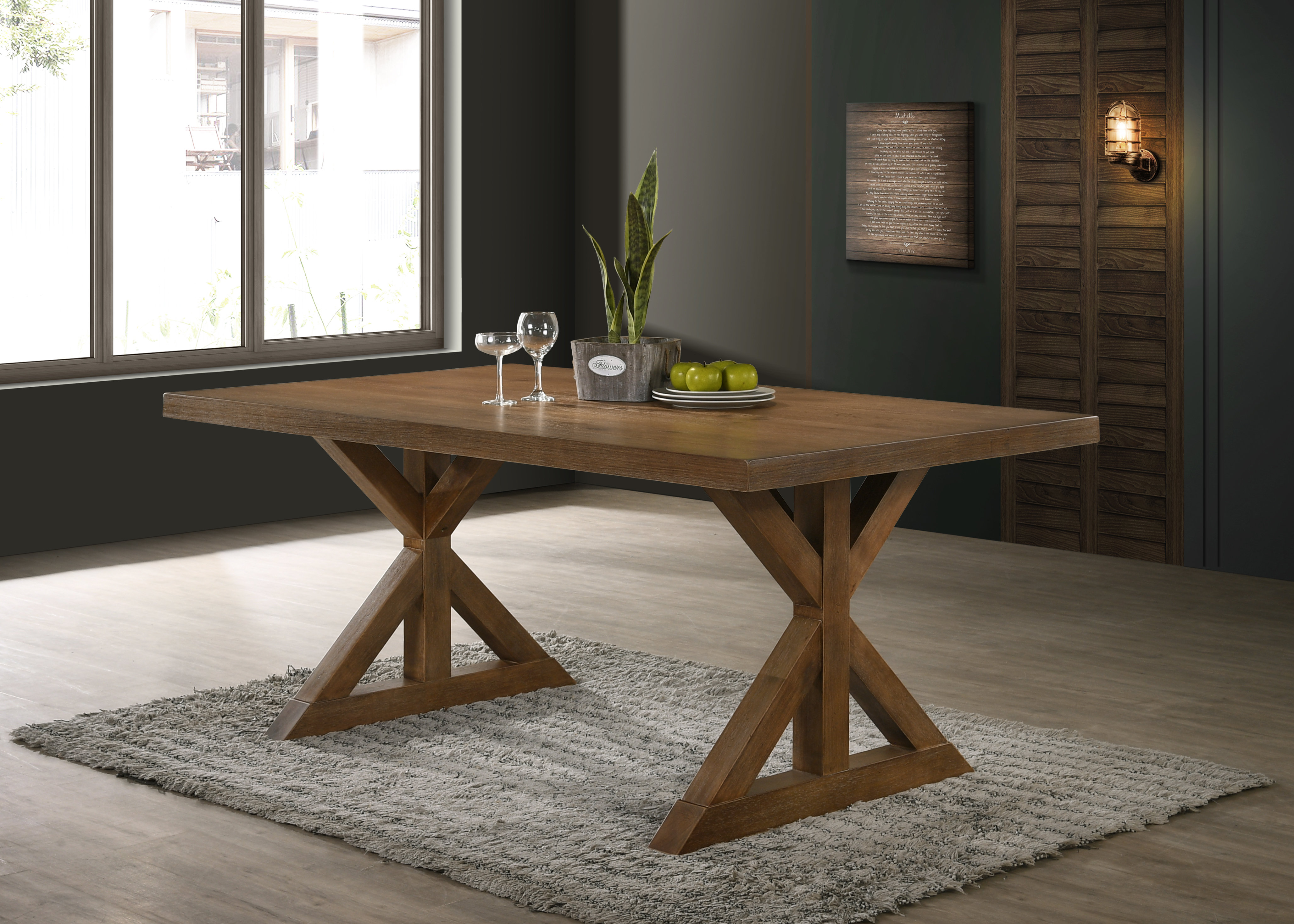 Lark Manor Tamika Enna Morden Farmhouse Wood Dining Table "& Reviews" - Wayfair Canada