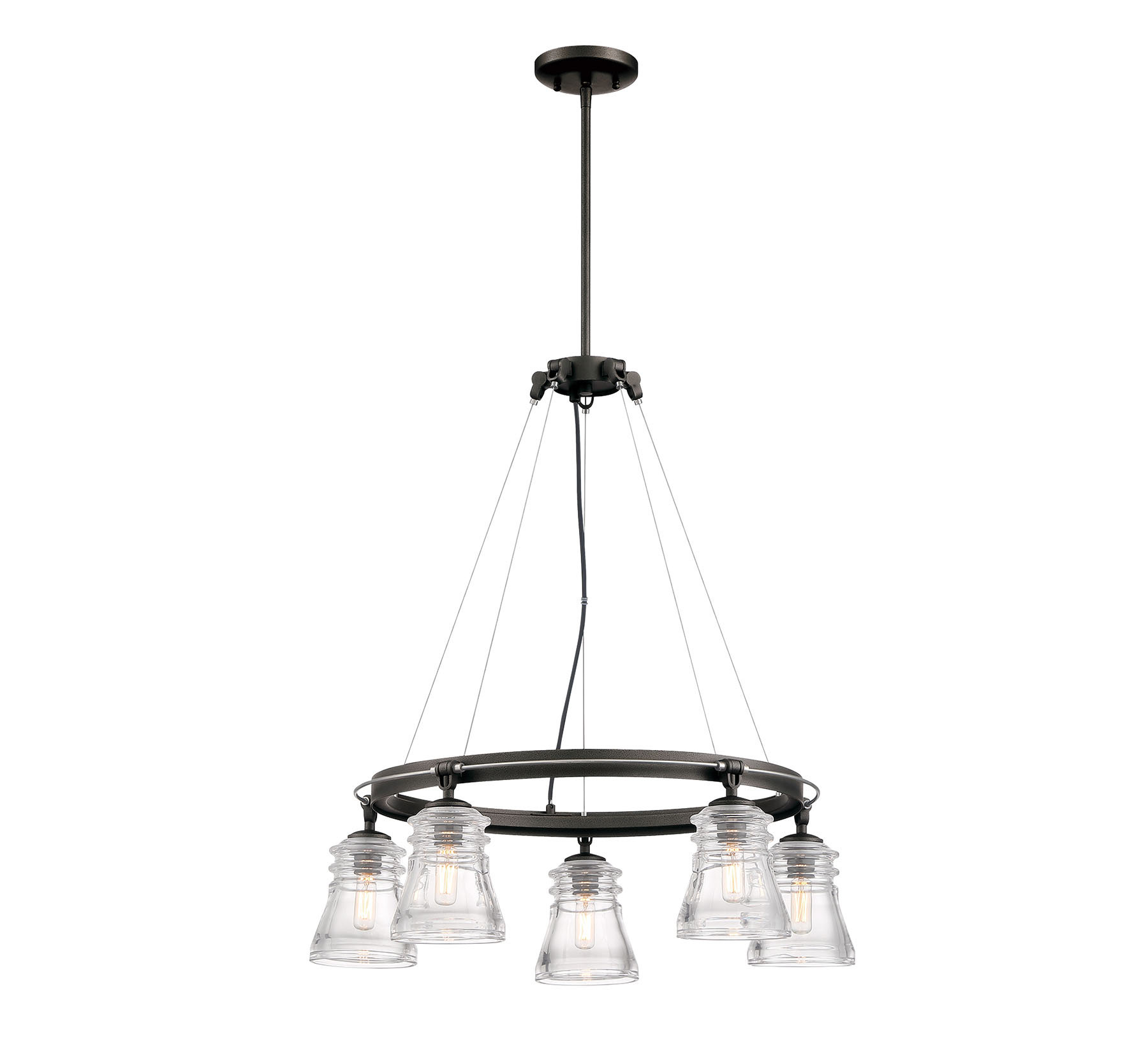 Minka Lavery Graham Avenue 5 - Light Bulb Wagon Wheel Chandelier | Wayfair