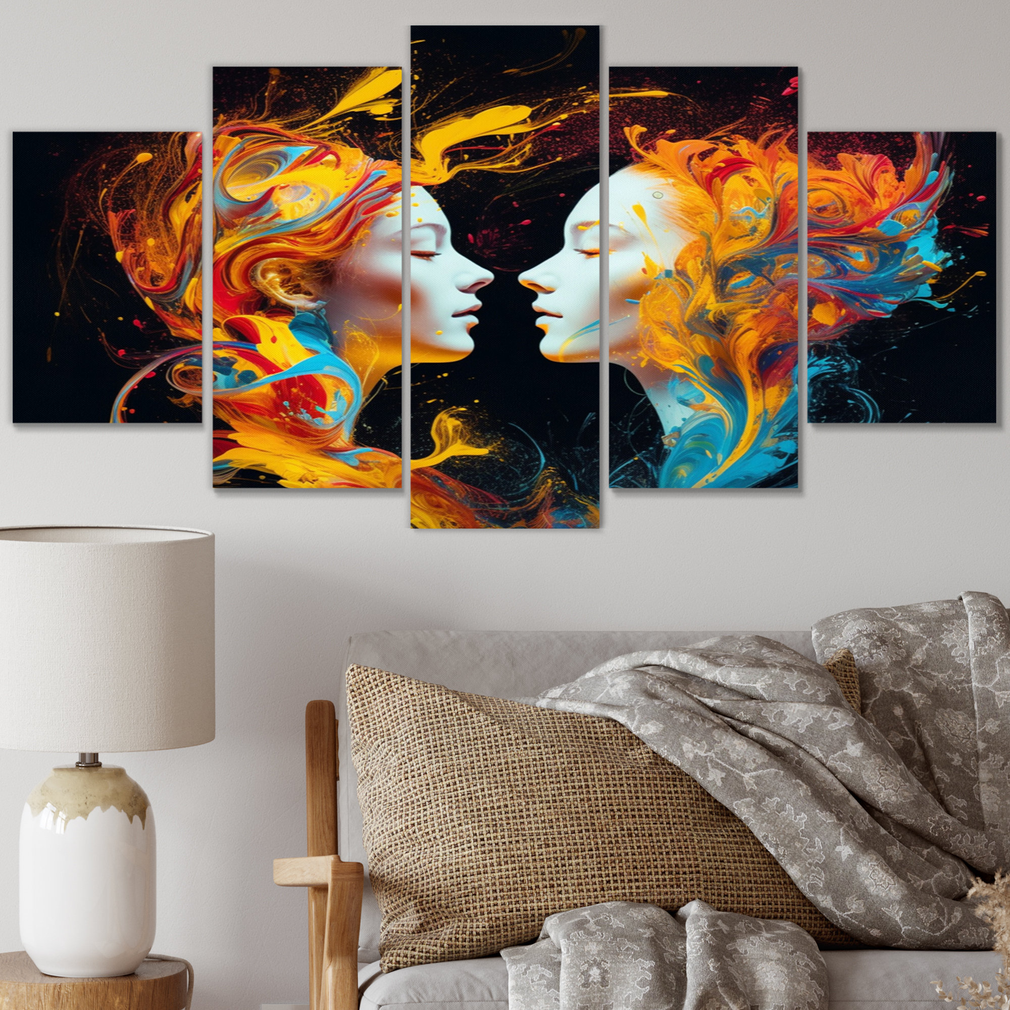 Wrought Studio Metaphorical Mind V - Abstract Portraits Wall Art Print ...