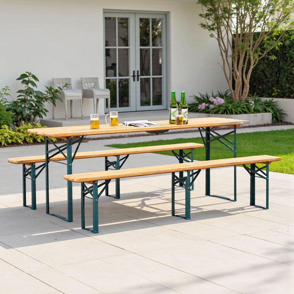 Dakota Fields Adjustable Height Wooden Outdoor Table for Versatile Use ...